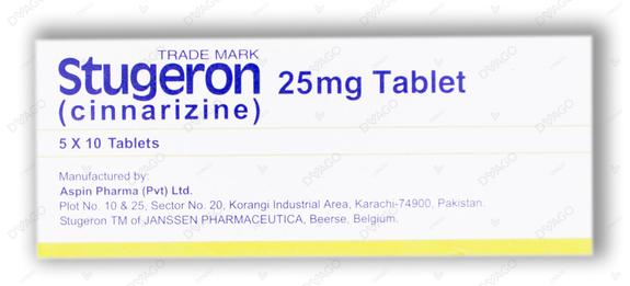 Stugeron Tablets 25Mg 10X5'S - Buy Online at DVAGO®
