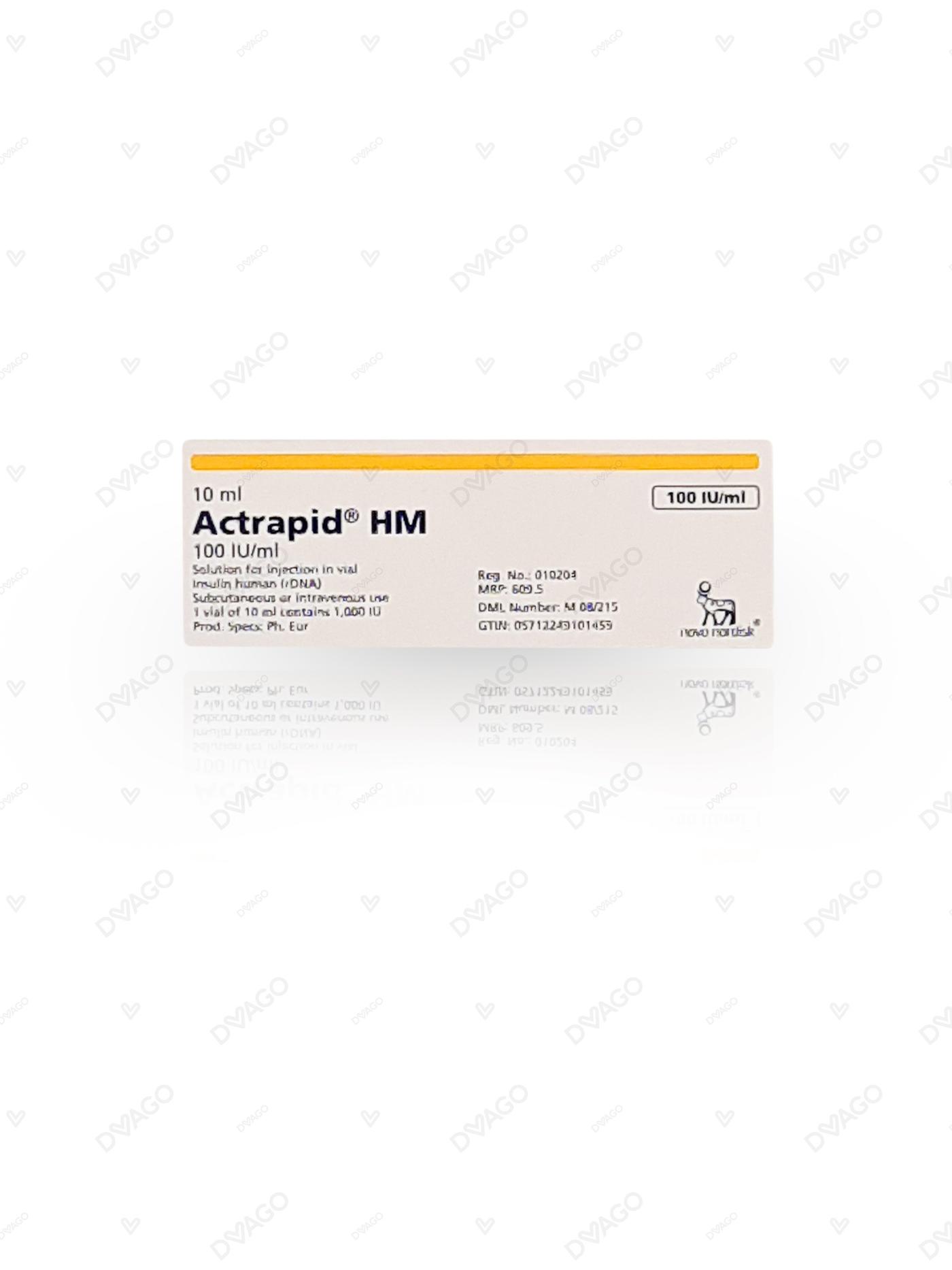 Actrapid Hm Vial 10Ml - Buy Online at DVAGO®