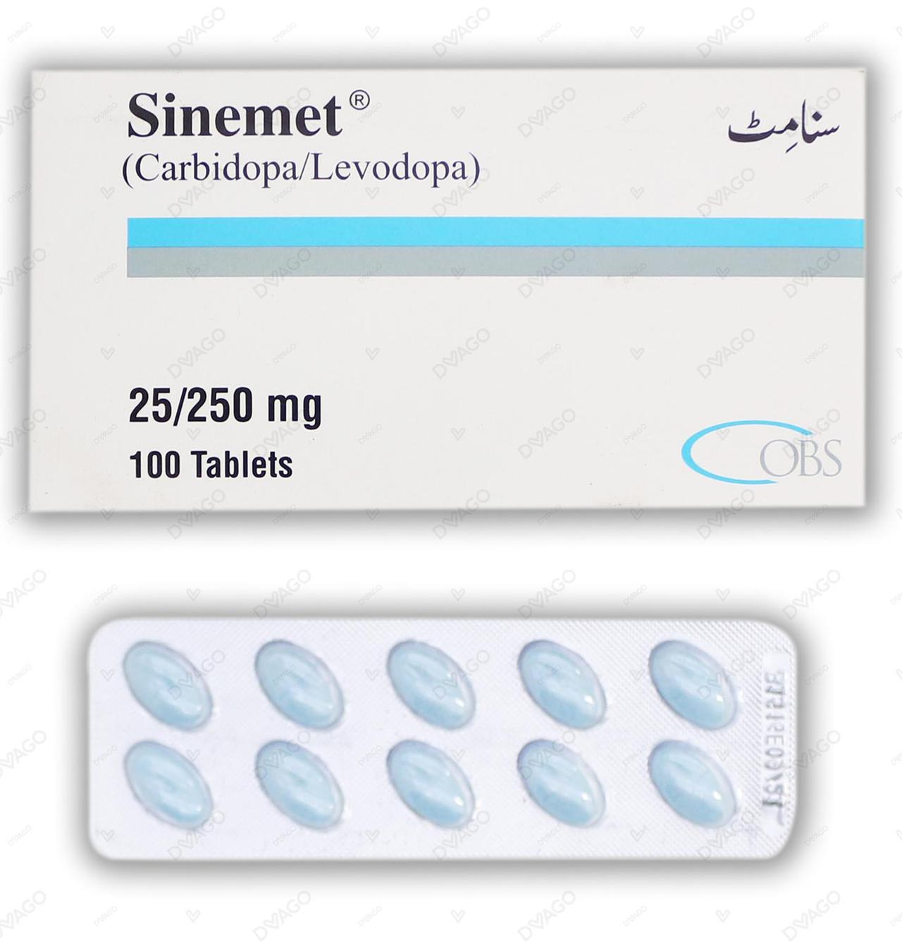 Sinemet 25 Mg/250 Mg Tablets - Buy Online at DVAGO®