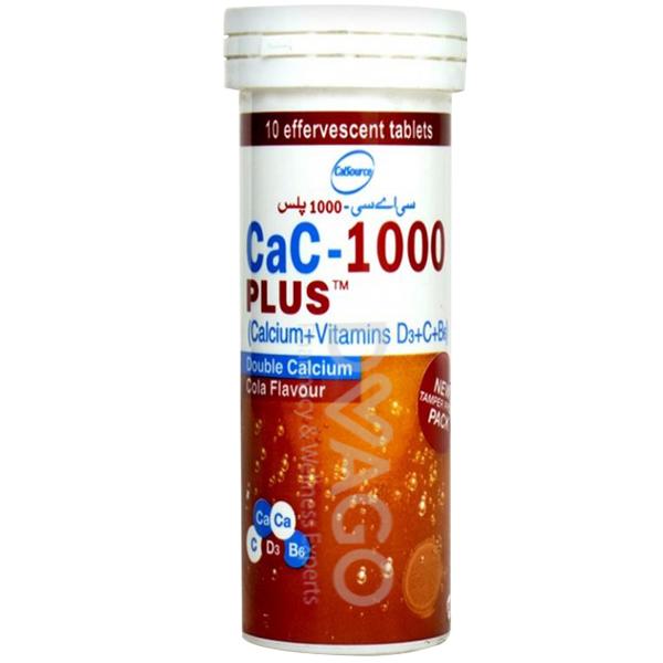 Cac-1000 Plus Cola Flavor Effervescent Tablets 10'S - Buy Online at DVAGO®